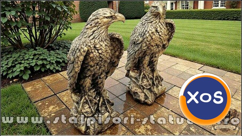 Statuete vulturi, acvile, șoimi, uliu, auriu antichizat, model S82 ...